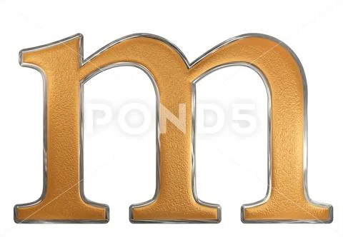 Lowercase letter M, isolated on white, with clipping path, 3D ...