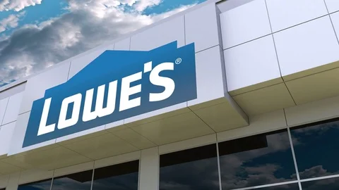 Lowe's logo on the modern building facad... | Stock Video | Pond5