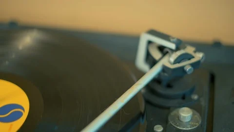 LP Record spinning slowly on retro turnt... | Stock Video | Pond5
