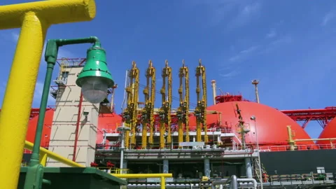 LPG Tanker Ship and Loading Arms at port... | Stock Video | Pond5