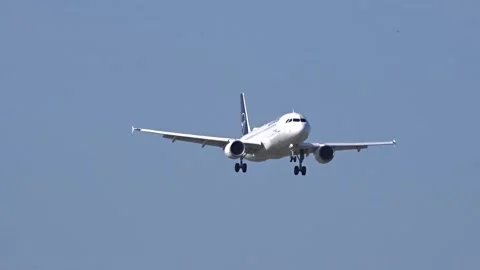 Lufthansa Airbus A320 Final Approach for... | Stock Video | Pond5