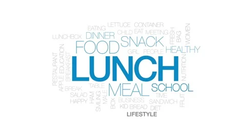 Lunch animated word cloud, text design a... | Stock Video | Pond5