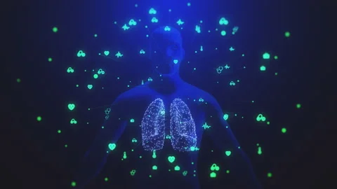 Lung Human Health in a 3D animation | Stock Video | Pond5