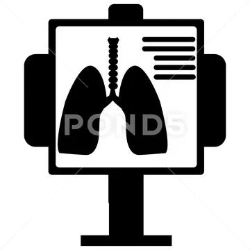 Lungs xray scan icon. Xray stand sign. Lungs hospital treatment symbol ...