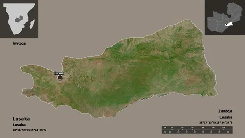 Lusaka location. Zambia. Satellite map | Stock Video | Pond5