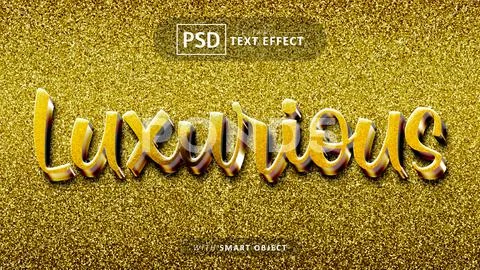 PSD Template: Luxurious 3d text effect editable #211714613