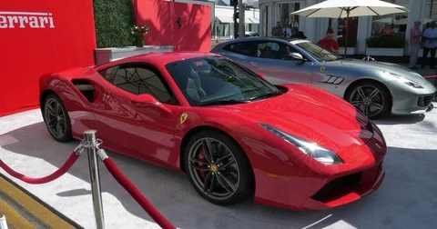 Luxurious car models on Rodeo Drive in B... | Stock Video | Pond5