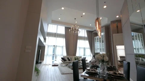 Luxurious Open Plan With Double Volume C... | Stock Video | Pond5