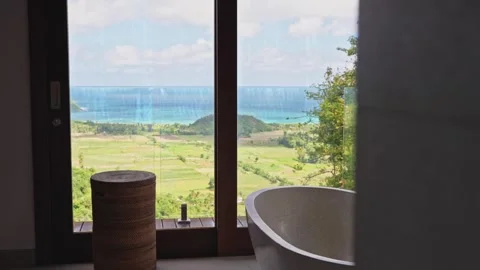 Luxury bathroom reveal with freestanding... | Stock Video | Pond5