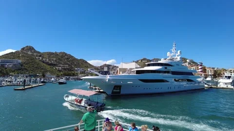 Luxury boat and the port of Cabo San Luc... | Stock Video | Pond5