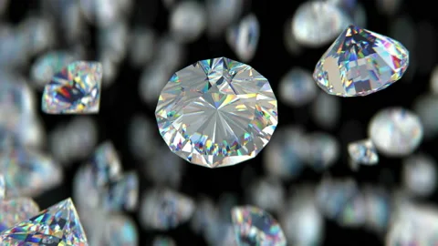 Luxury diamonds jumping in slow motion 4... | Stock Video | Pond5