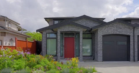 luxury house with big tree and nice land... | Stock Video | Pond5