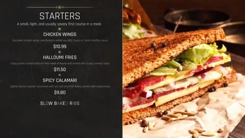 Luxury Menu Slides ~ After Effects Template #246052383