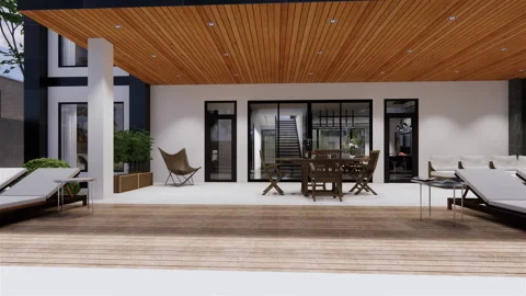 Luxury modern house with a garden, swimm... | Stock Video | Pond5