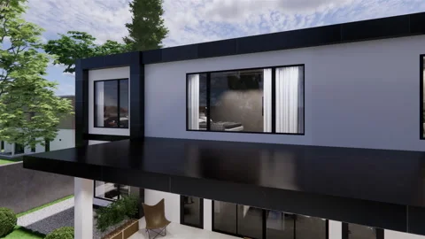 Luxury modern house with a garden, swimm... | Stock Video | Pond5