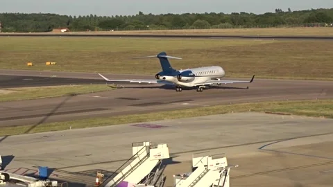 Luxury VIP Generic Jet Turning on Taxiwa... | Stock Video | Pond5