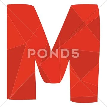 M red alphabet vector letter isolated on white background: Graphic ...