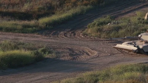 M1A1 Abrams battle tank aiming cannon wh... | Stock Video | Pond5