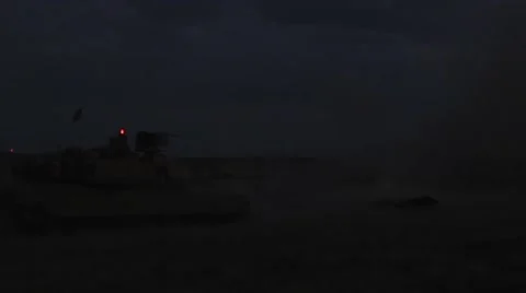 M1A2 Abrams tanks Night Fire and Maneuve... | Stock Video | Pond5
