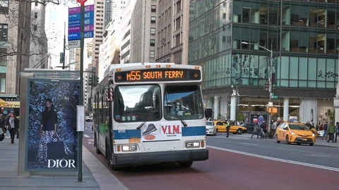 M55 Bus Fifth Avenue New York City | Stock Video | Pond5
