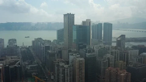 macau cityscape harbour day time aerial ... | Stock Video | Pond5