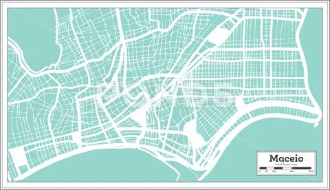 Maceio Brazil City Map in Retro Style. Outline Map. ~ Clip Art #127299935