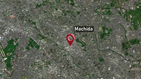 Machida City Map Zoom (Japan) from Space... | Stock Video | Pond5