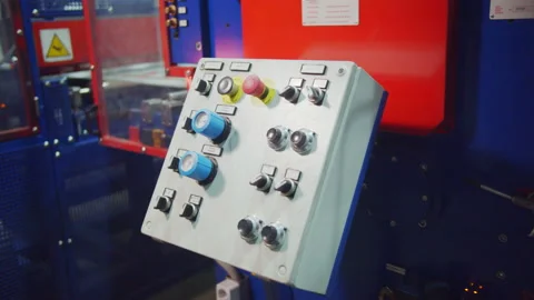 Machine control panel with buttons for r... | Stock Video | Pond5