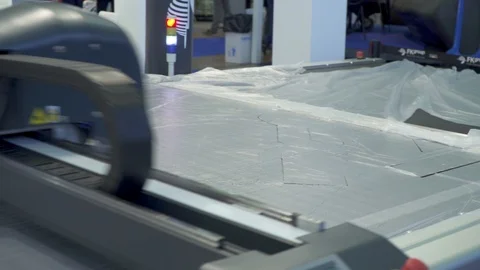 Machine that cuts materials in customize... | Stock Video | Pond5
