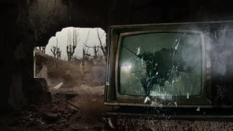 Machine Gun Shooting Old TV with Green S... | Stock Video | Pond5