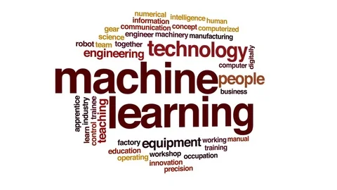 Machine learning animated word cloud, te... | Stock Video | Pond5