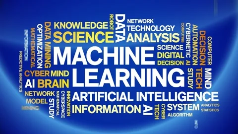 Machine Learning animated word cloud,ani... | Stock Video | Pond5