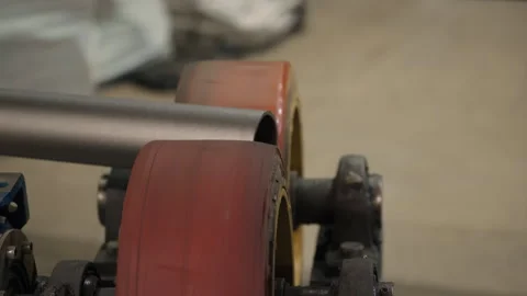 Machine mechanism rotating the silver me... | Stock Video | Pond5