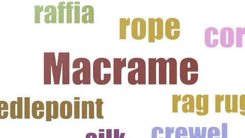 Macrame Word Cloud Animated On White Bac... | Stock Video | Pond5