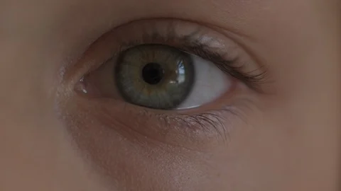 Macro Close-up eye blinking. Young girl ... | Stock Video | Pond5