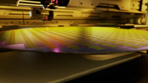 Macro Shot of Silicon Wafer being proces... | Stock Video | Pond5