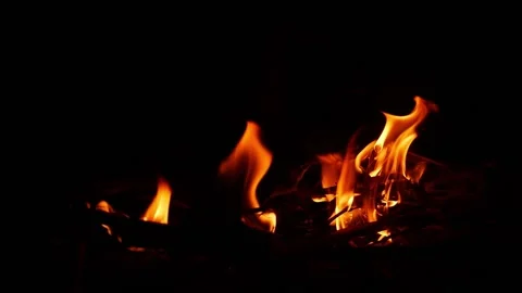 Macro shot of small height fire flames, ... | Stock Video | Pond5