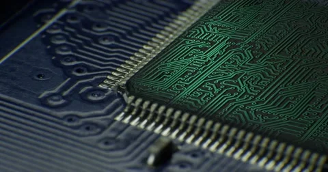 Macro shot on technology circuit board ... | Stock Video | Pond5