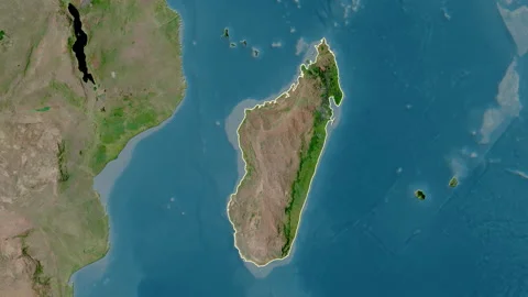 Madagascar map - drive. Regions. Satelli... | Stock Video | Pond5