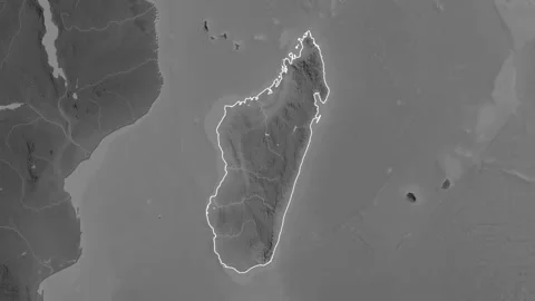 Madagascar map - solid. Regions. Graysca... | Stock Video | Pond5