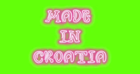 Made in Croatia red neon animation with ... | Stock Video | Pond5