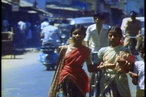 MADRAS, INDIA, 1982, Crowds of people on... | Stock Video | Pond5