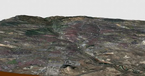 Madrid south to north map with 3d relief... | Stock Video | Pond5