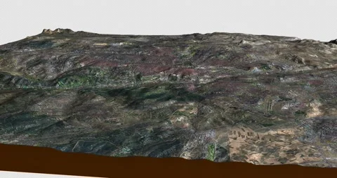 Madrid west to east map with 3d relief 4... | Stock Video | Pond5