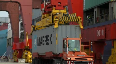 Container Ship Load Stock Video Footage | Royalty Free Container Ship ...