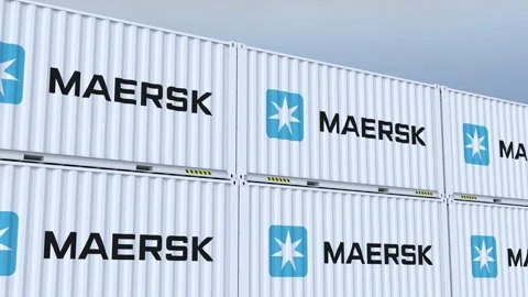 Maersk logo Ship container with element ... | Stock Video | Pond5