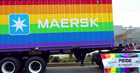 Maersk shipping container with LGBTQ+ Pr... | Stock Video | Pond5