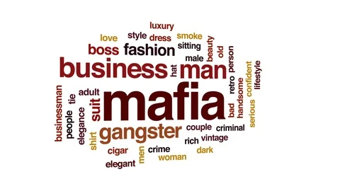 Mafia animated word cloud, text design a... | Stock Video | Pond5