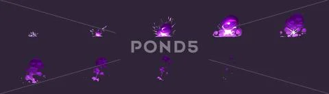 Magic explosion with flash and steam sprite sheet: Graphic #255992845