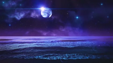 Magic Night on the Sea Shore - Loop Fant... | Stock Video | Pond5